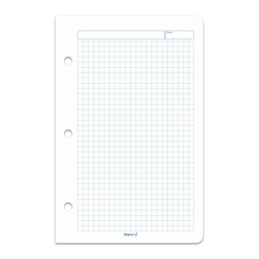 Hoja Para Carpeta Tamaño Esquela Cuadro 5 mm - Rayter Hoja Para Carpeta Tamaño Esquela Cuadro 5 mm - Rayter