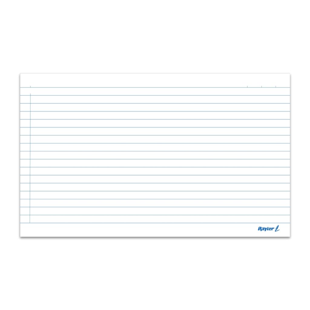 Tarjeta de Trabajo 5x8 Rayada - Rayter