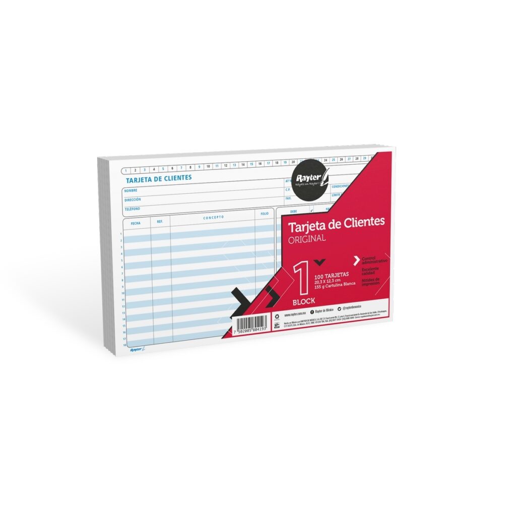 Tarjeta de Clientes 5x8 - Rayter