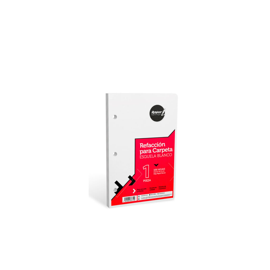 Hoja Para Carpeta Tamaño Esquela Blanca - Rayter Hoja Para Carpeta Tamaño Esquela Blanca - Rayter