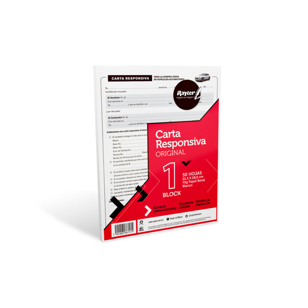 Block Carta Responsiva - Rayter